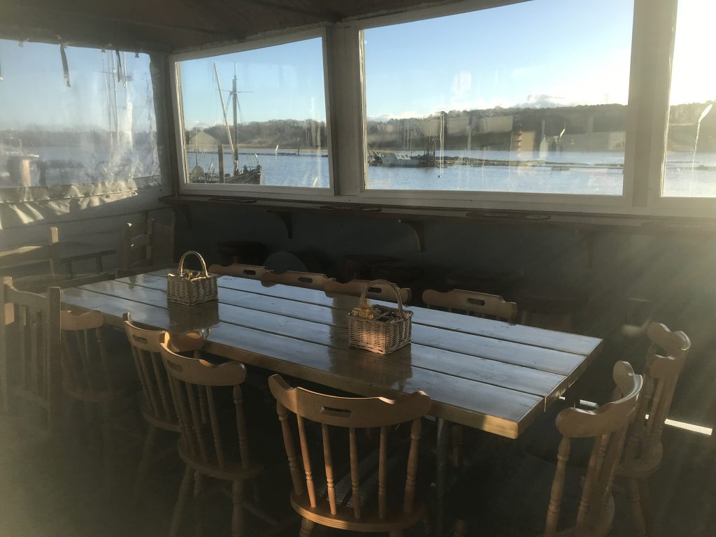 HMS Vale – Home to Deben Café Bar at Melton Boatyard on the River Deben